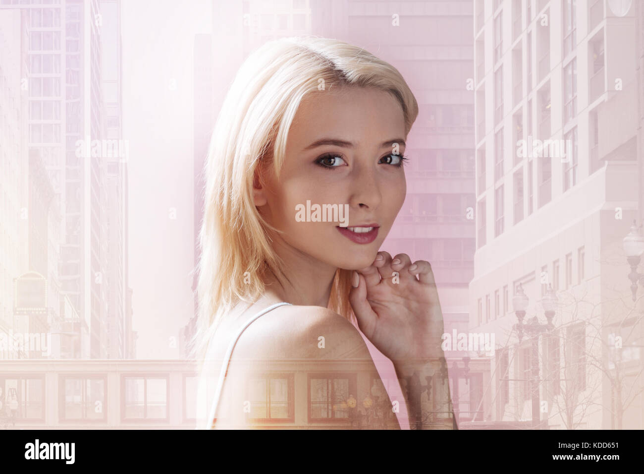 Close up of cheerful model Stock Photo - Alamy