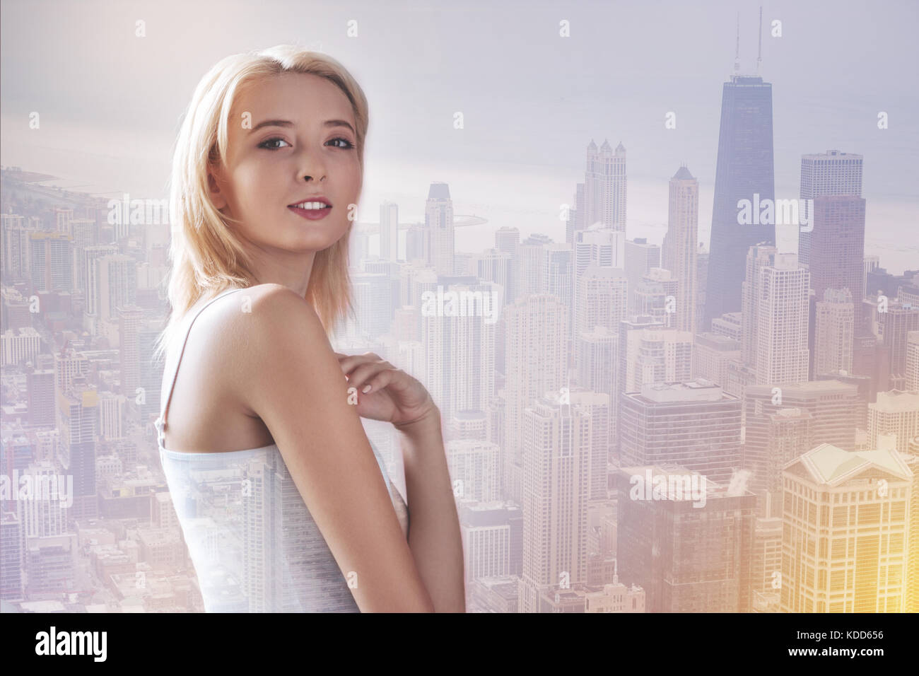 Cheerful girl expressing optimism and smiling Stock Photo - Alamy