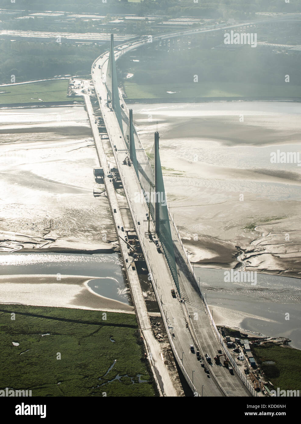 Aerial photo of New Mersey road bridge over the River Mersey Stock ...