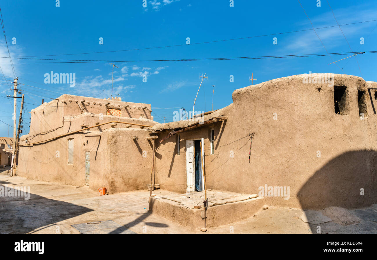 Traditional houses at Itchan Kala fortress in the historic center of ...