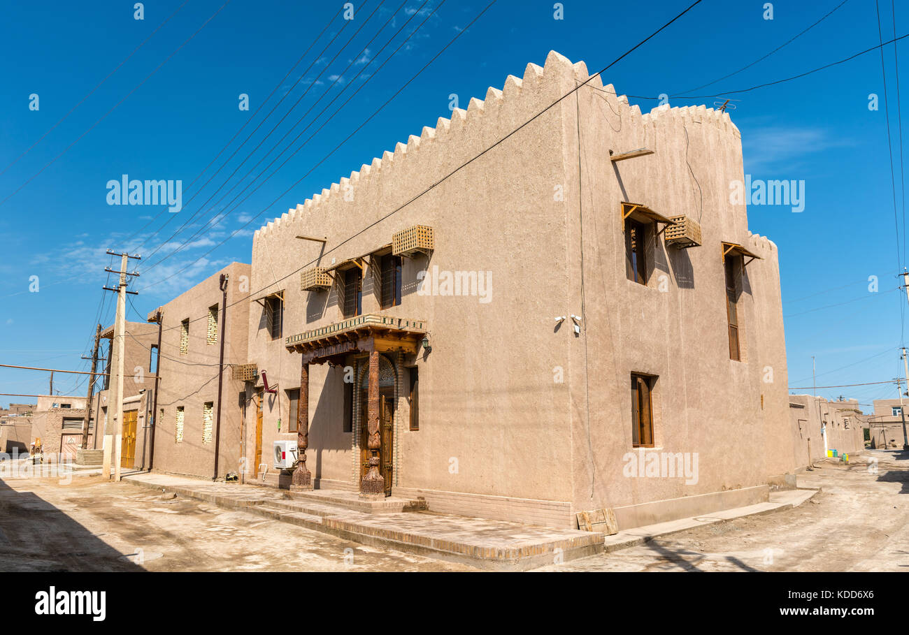 Traditional houses at Itchan Kala fortress in the historic center of ...