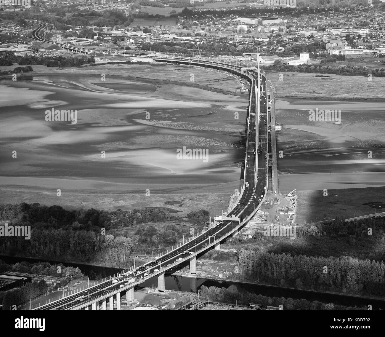 Aerial photo of New Mersey road bridge over the River Mersey Stock ...