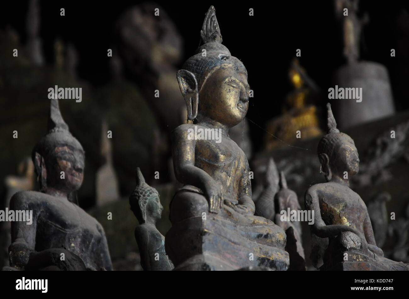 Buddha cave on the Mekong River near Luanprabang in Laos Stock Photo ...
