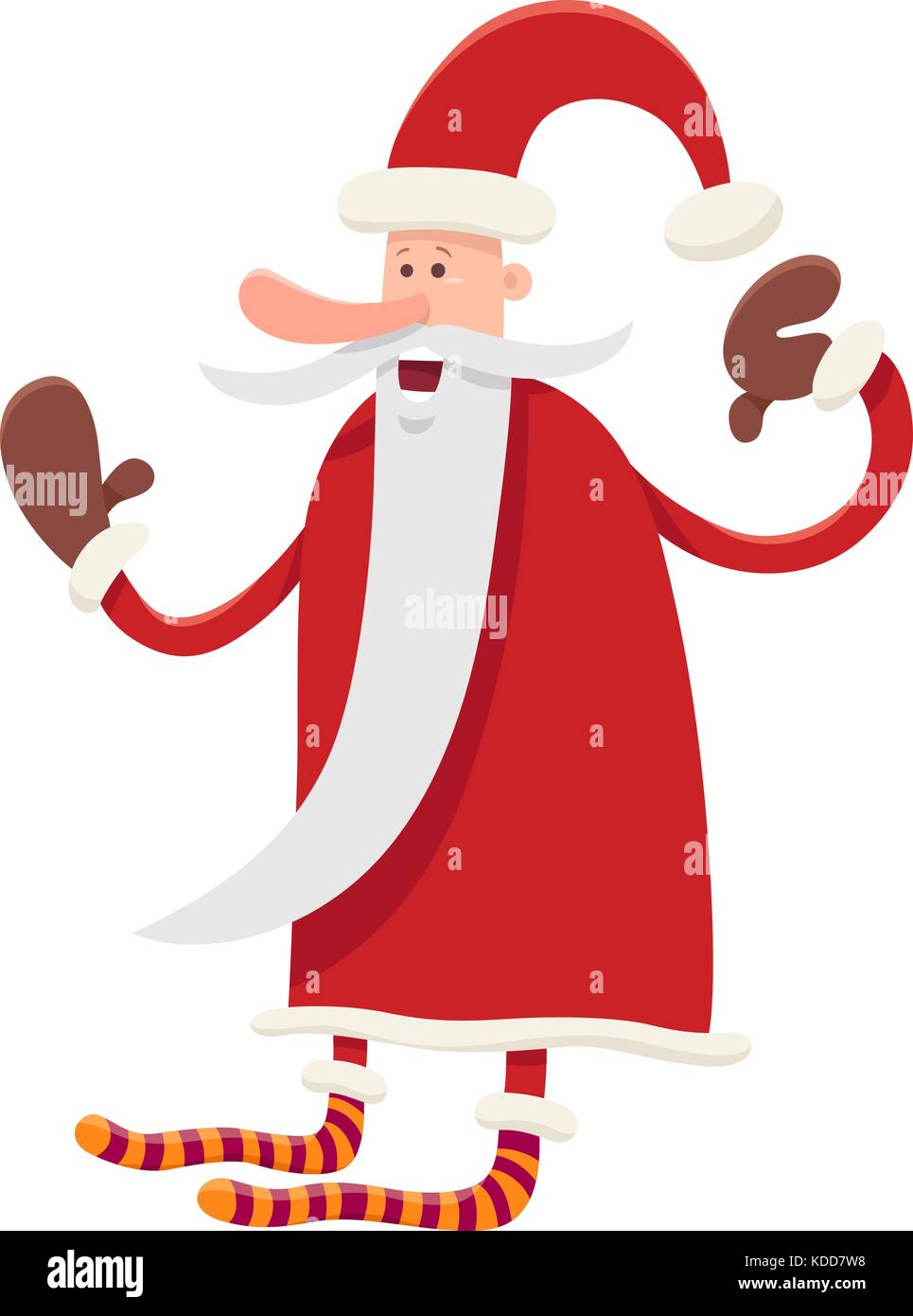 Cartoon Illustration of Funny Santa Claus Character Stock Vector Image ...