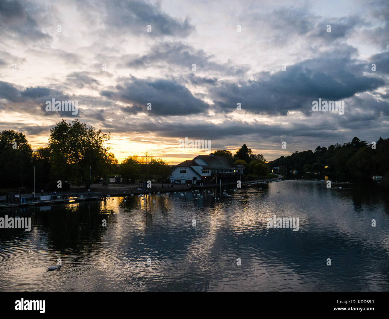 Reading Rowing Club on River Thames viewed from Caversham Bridge ...
