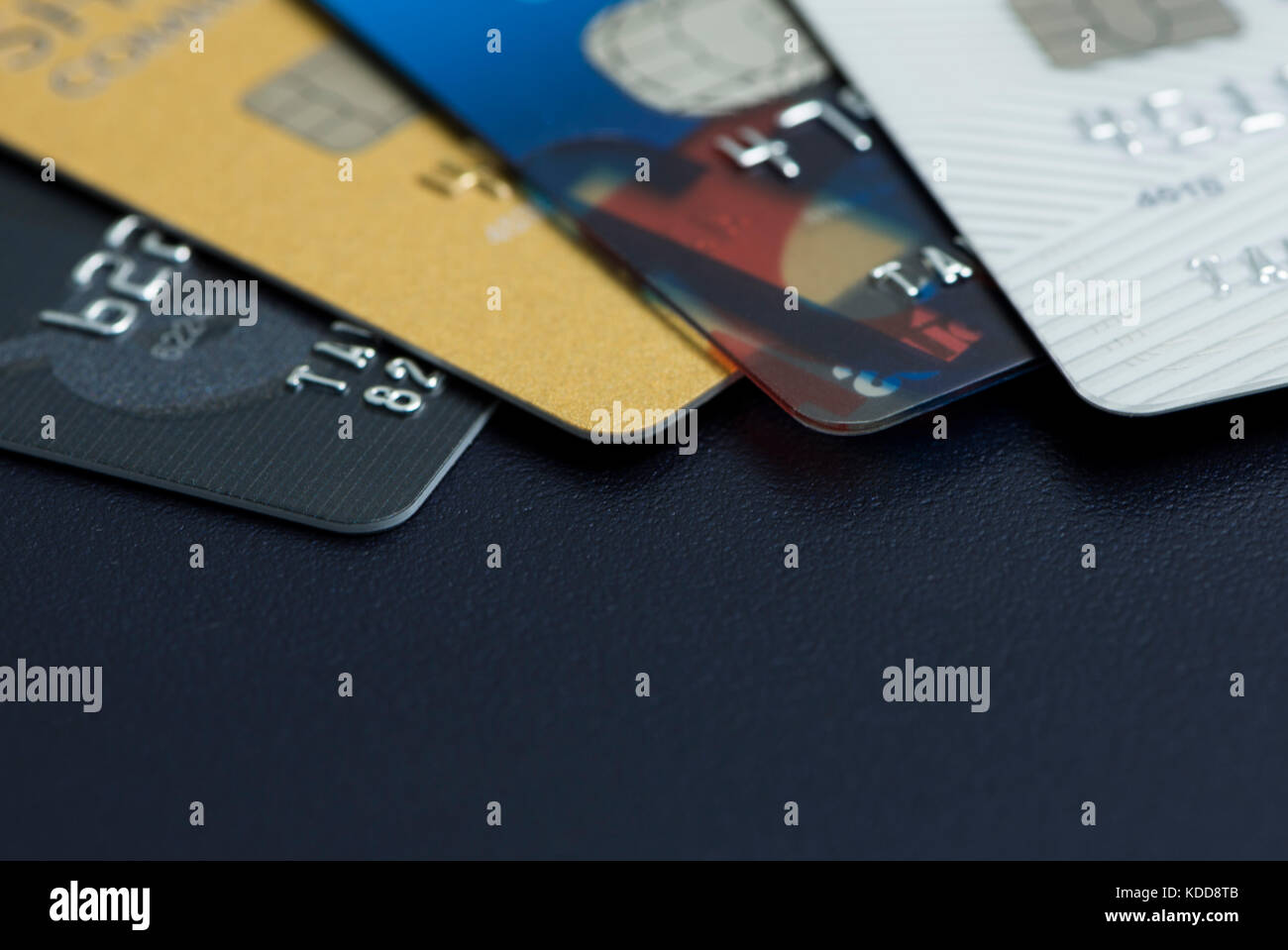 Stack of multicolored credit cards close-up Stock Photo - Alamy