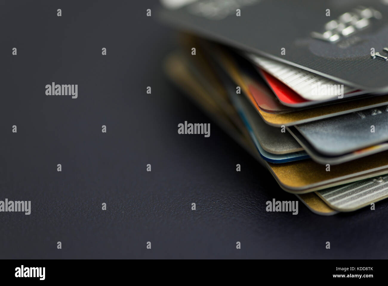 Stack of multicolored credit cards close-up Stock Photo - Alamy