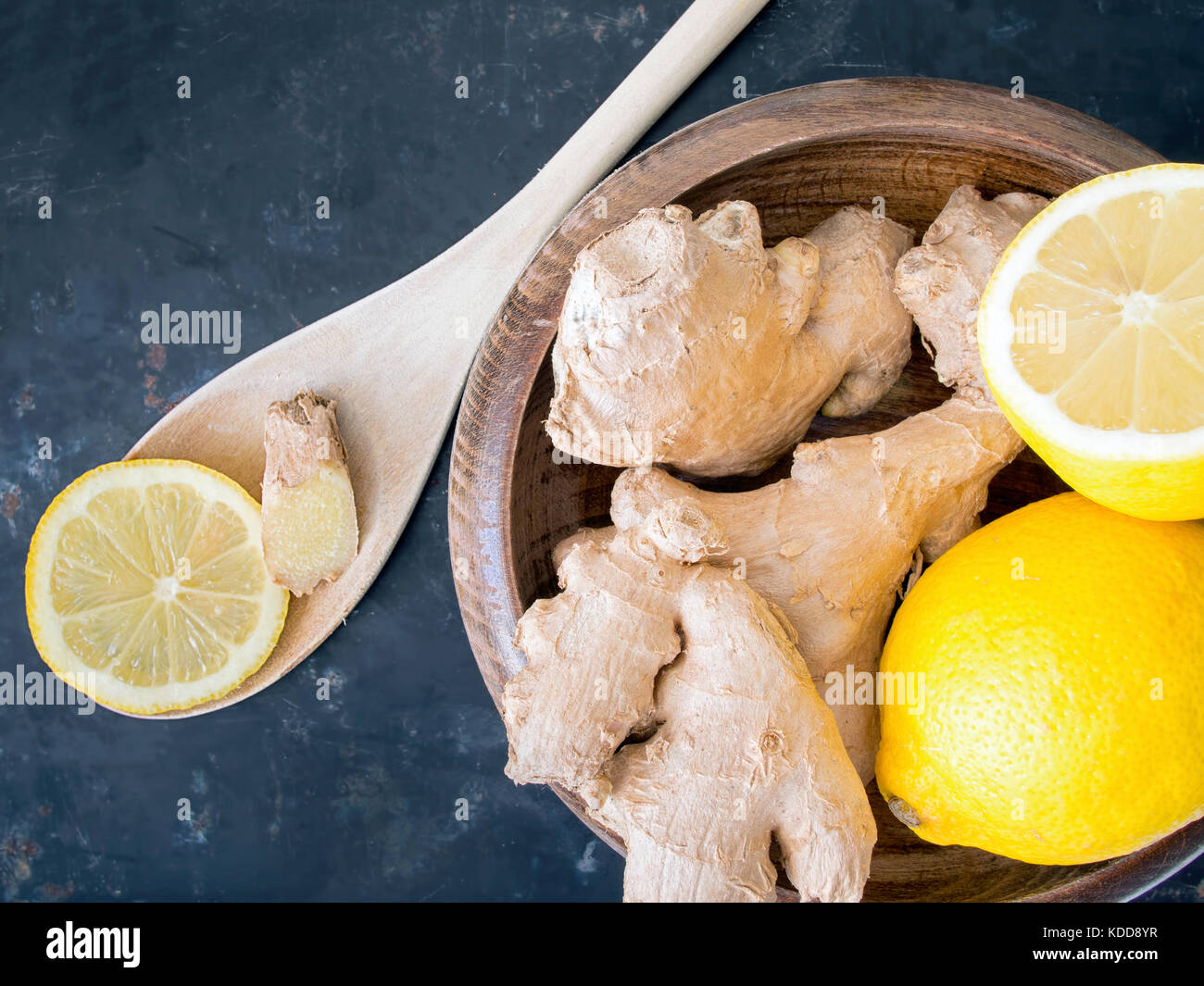Top view ginger lemon hi-res stock photography and images - Alamy