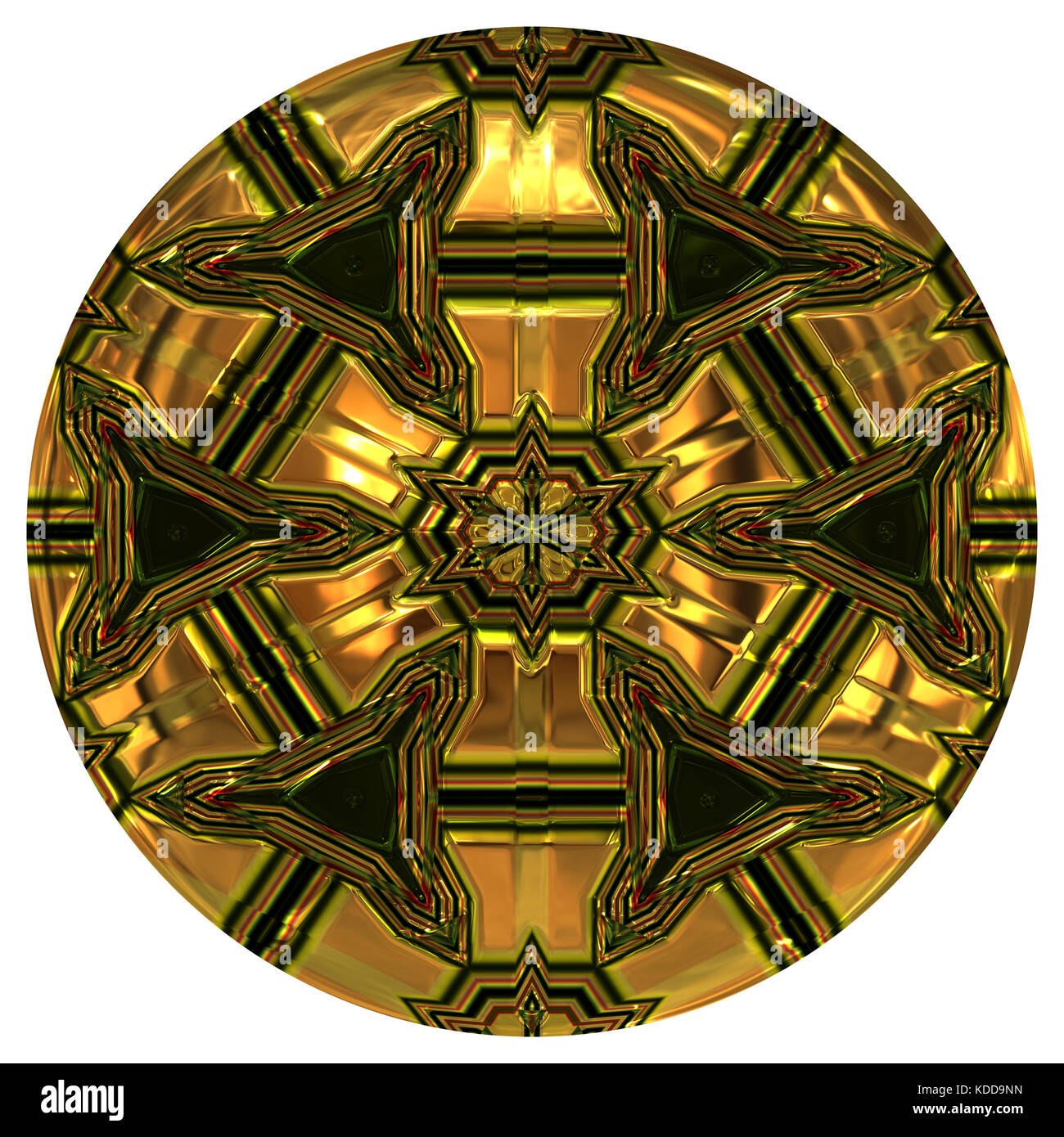 Old round gold ornament isolated on white Stock Photo - Alamy