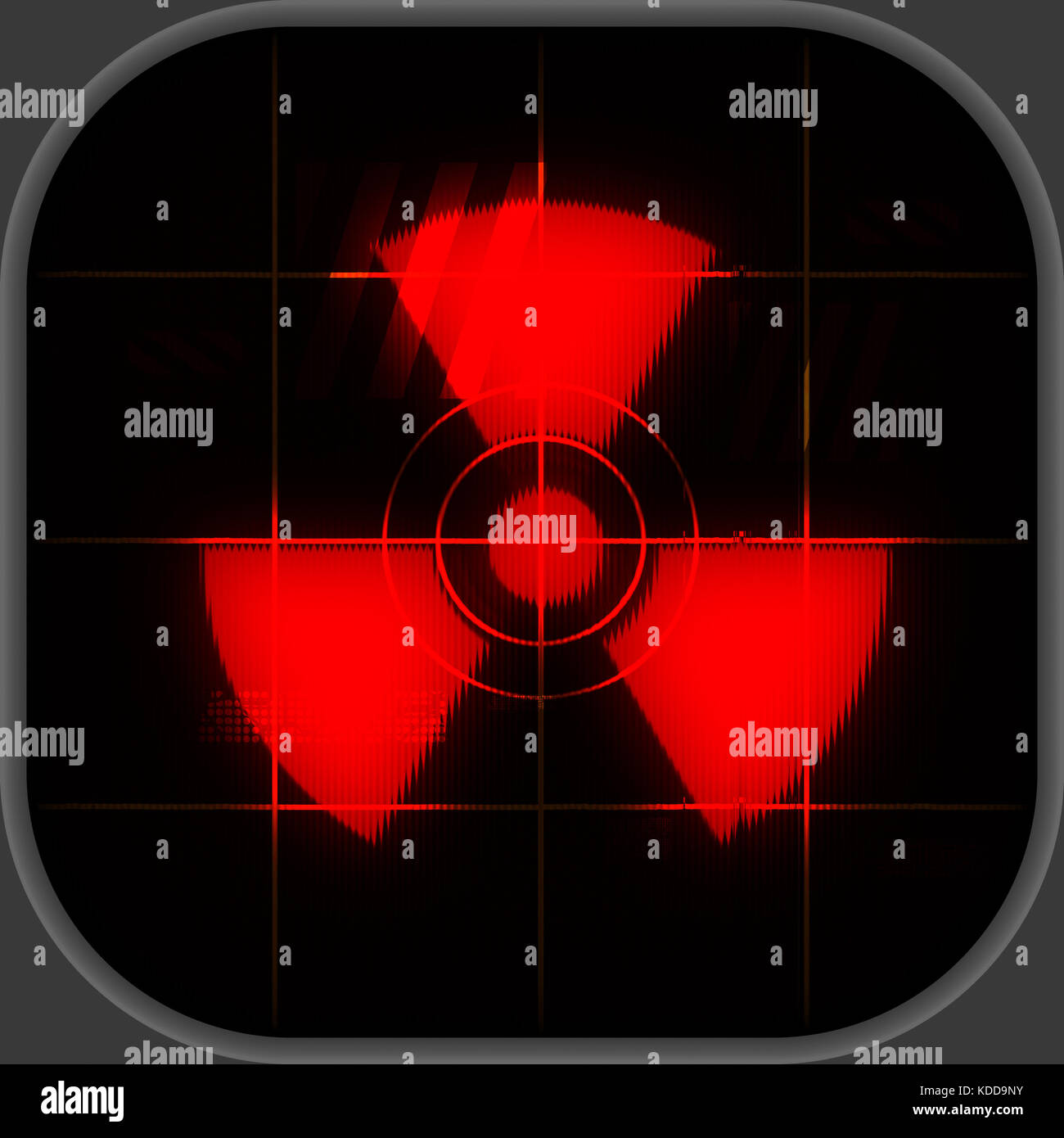 Square display showing a nuclear warning symbol Stock Photo - Alamy