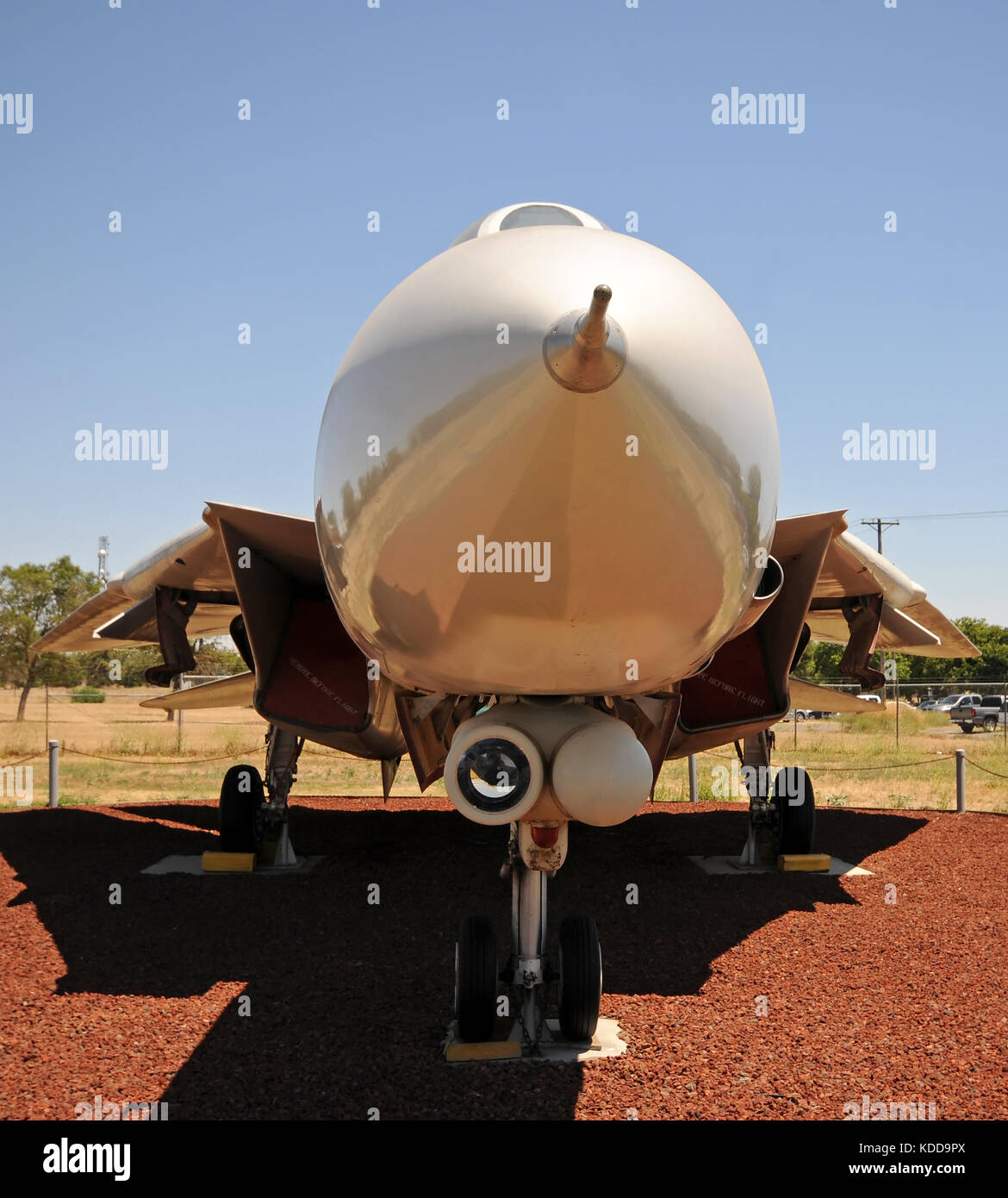 Cold War era fighter jet nose view Stock Photo - Alamy