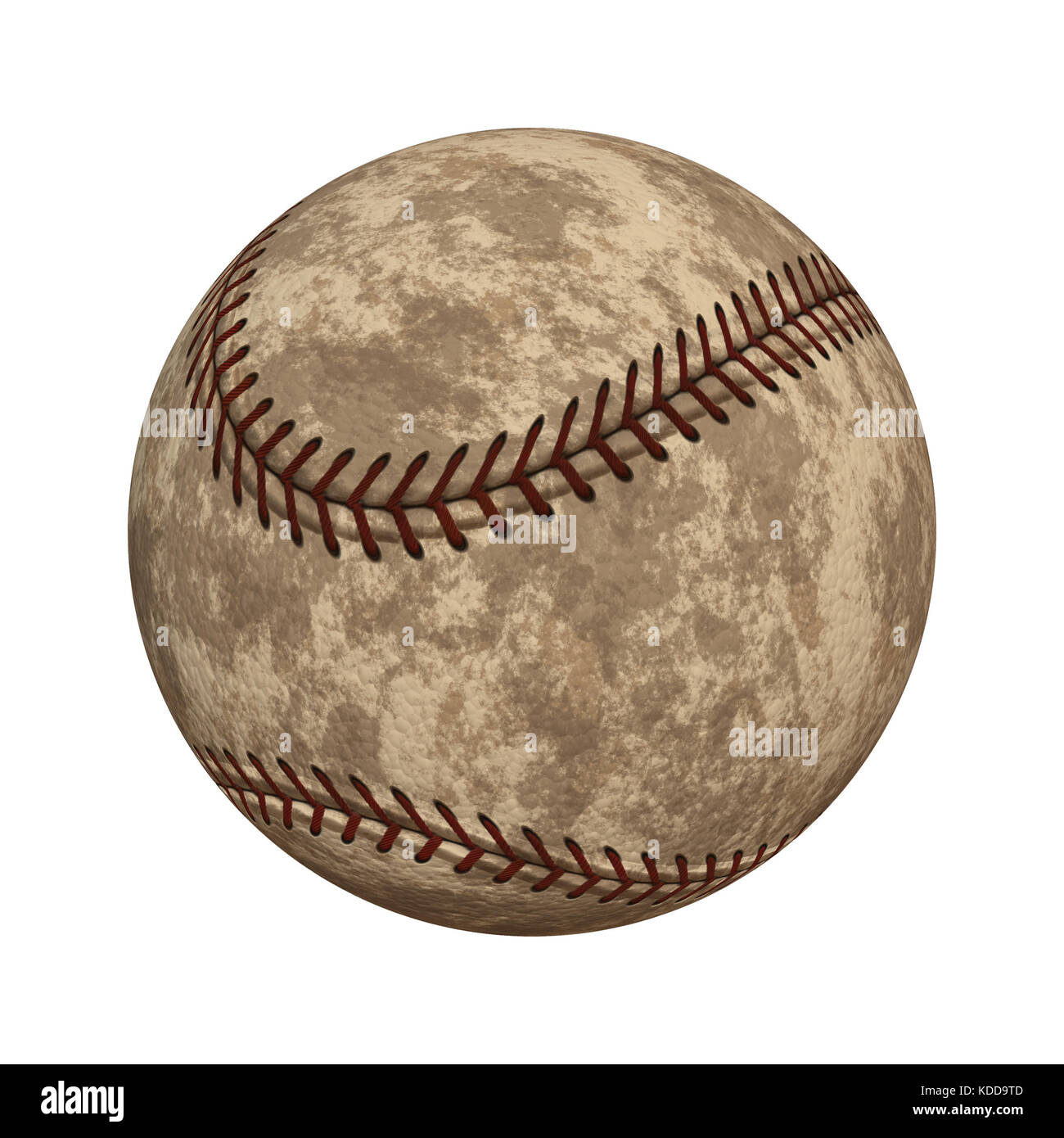 Old worn out baseball isolated on white background Stock Photo - Alamy