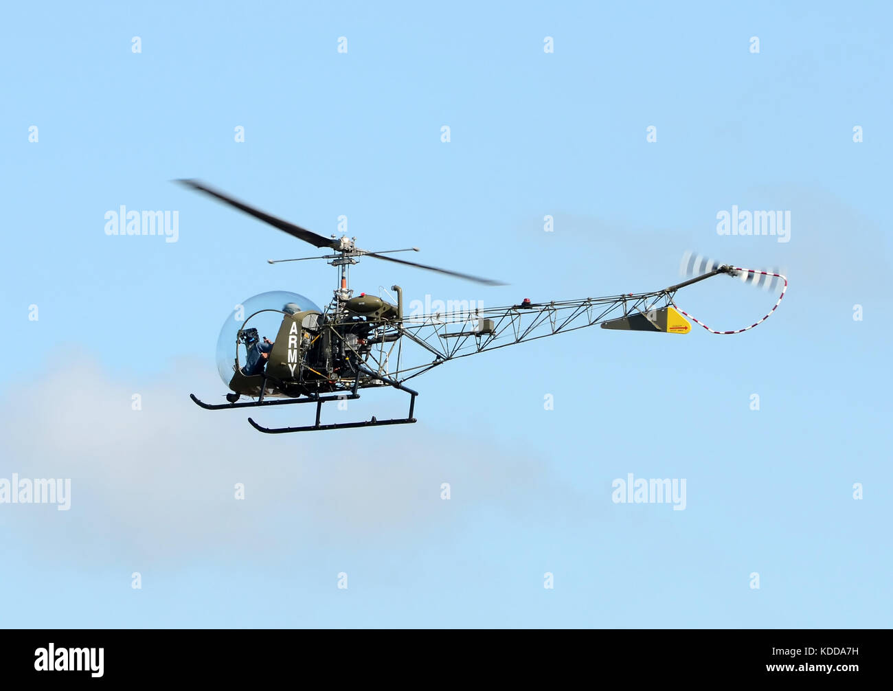 Old helicopter in flight Stock Photo - Alamy
