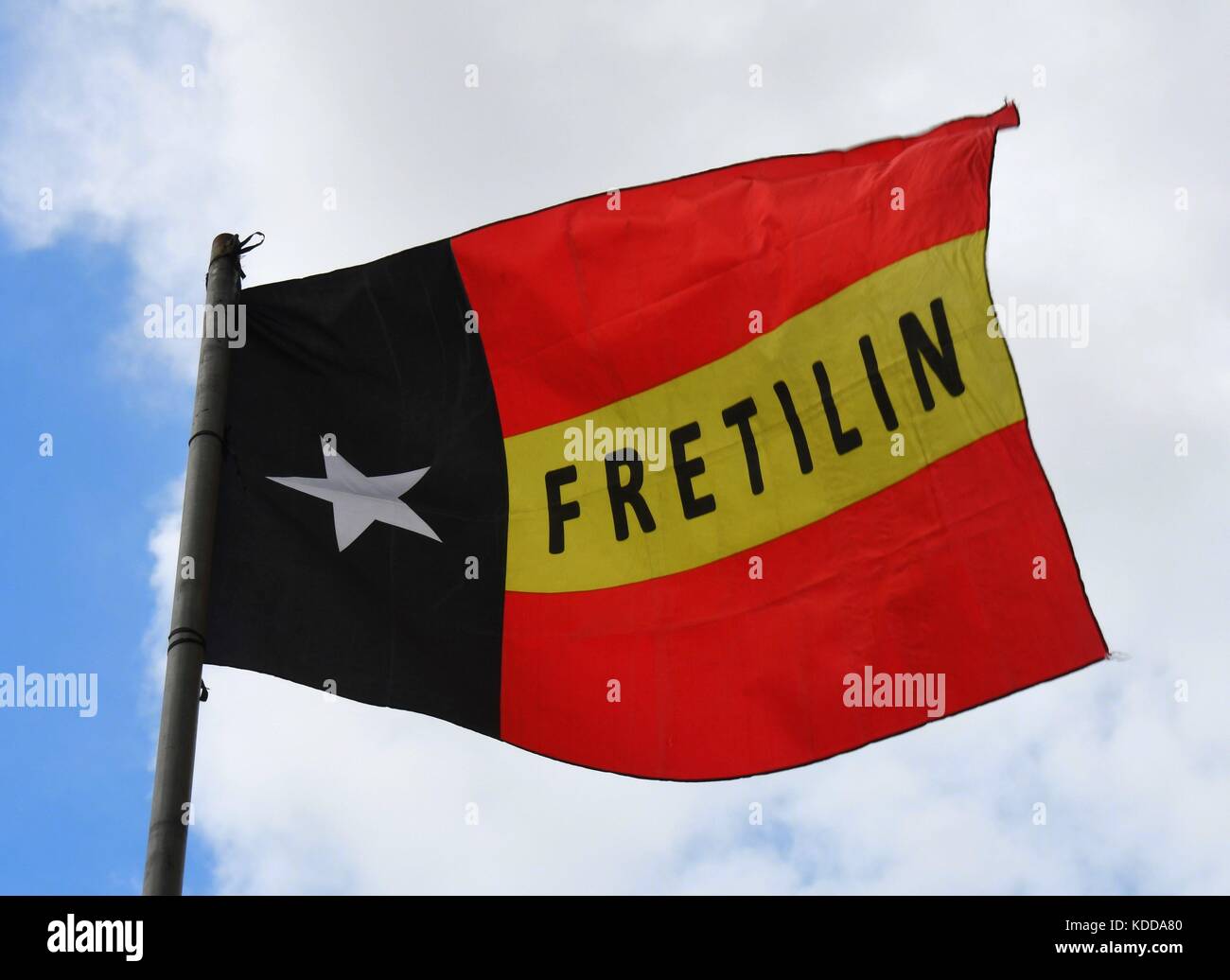 Flag of the Fretilin in Dili (Timor Leste), Dec. 25, 2016. | usage ...