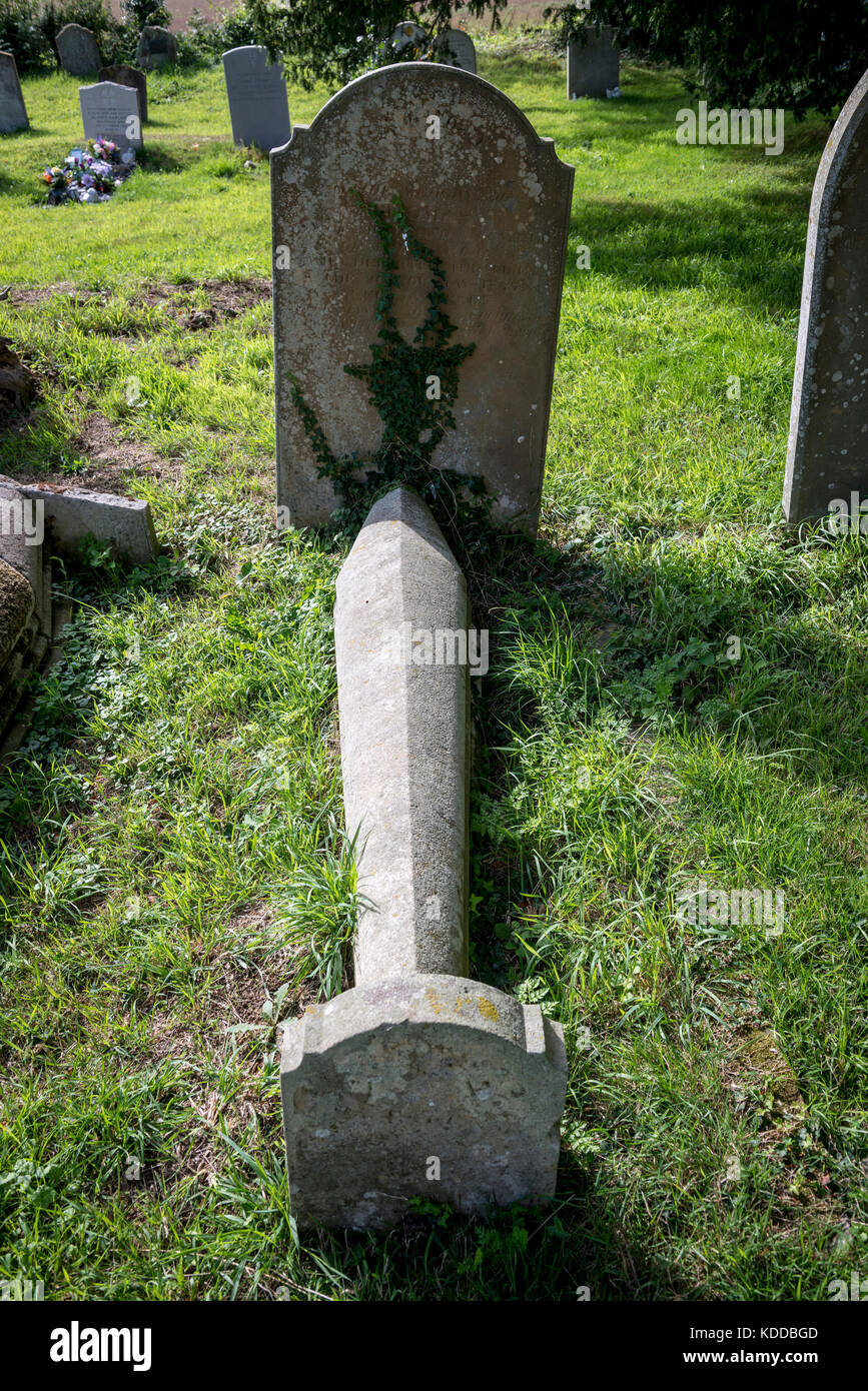 Long thin grave in the graveyard of St Mary Stelling Church, Stelling ...
