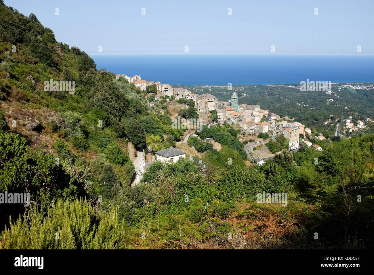 panorama of the village of Cervione, Haut Corse, corsika | usage ...