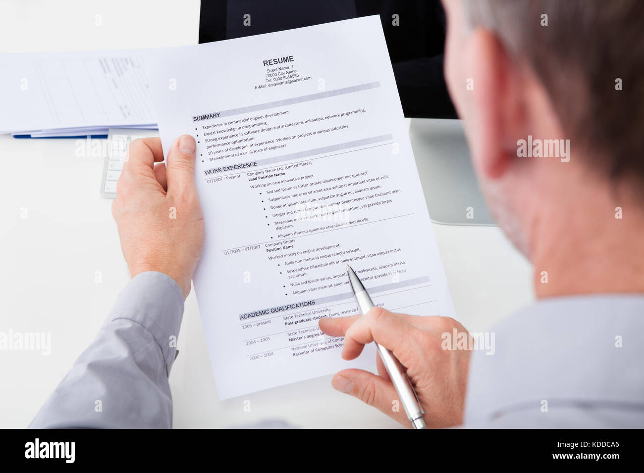 Close-up Of Person Hand Holding Curriculum Vitae Stock Photo - Alamy