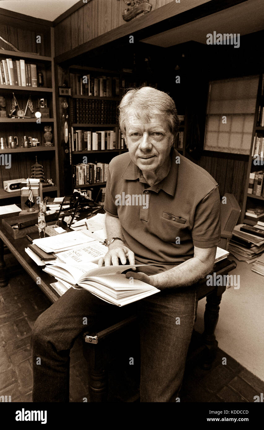 President elect Jimmy Carter in his study at his residence in Plains ...