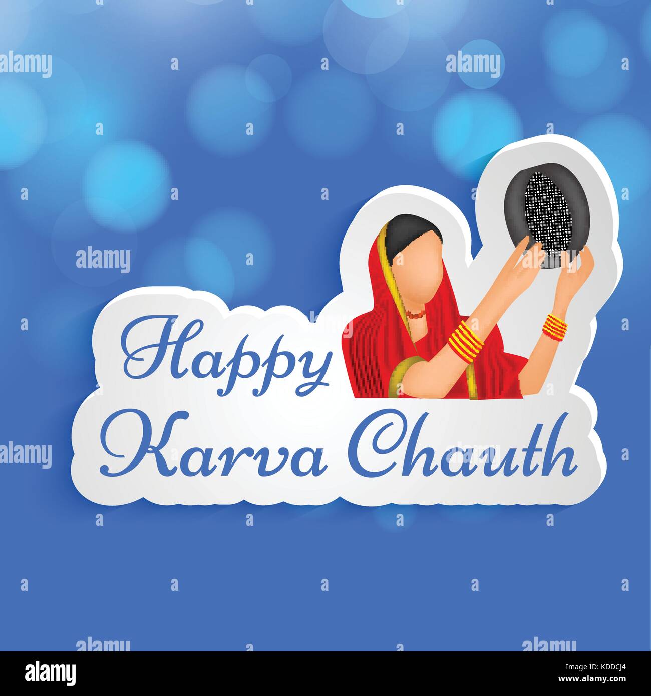 illustration of Hindu Festival Karva Chauth background Stock Vector ...