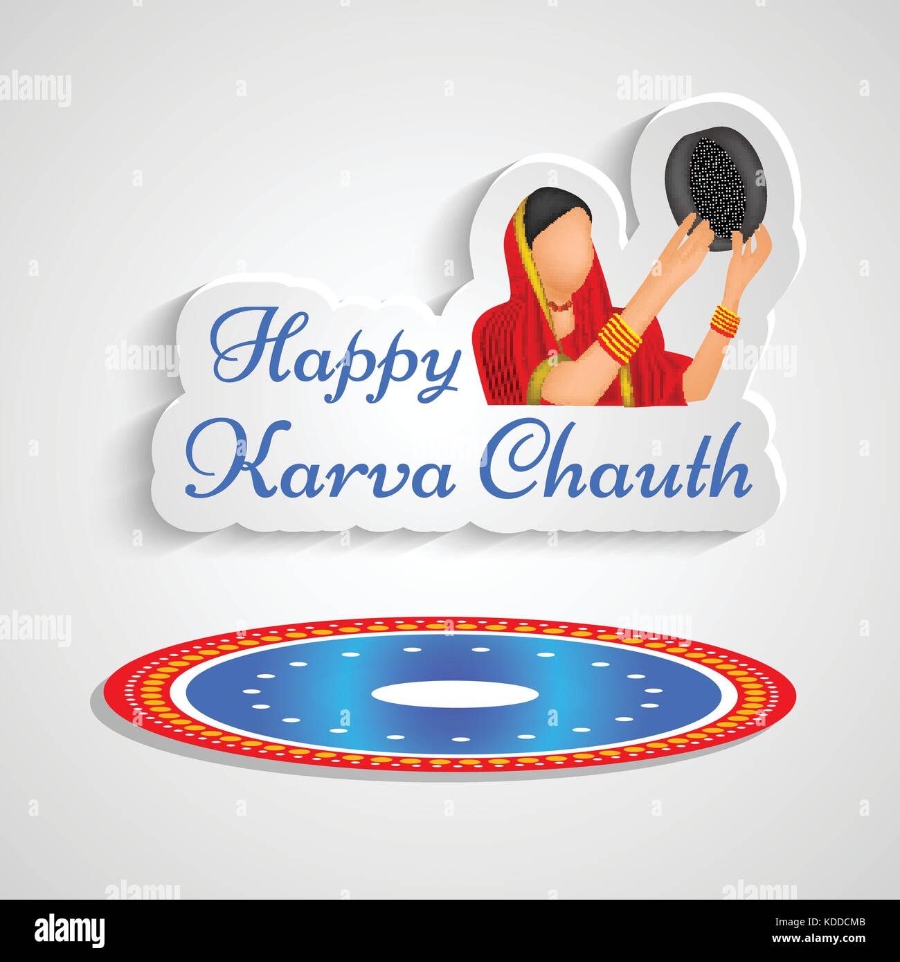 illustration of Hindu Festival Karva Chauth background Stock Vector ...