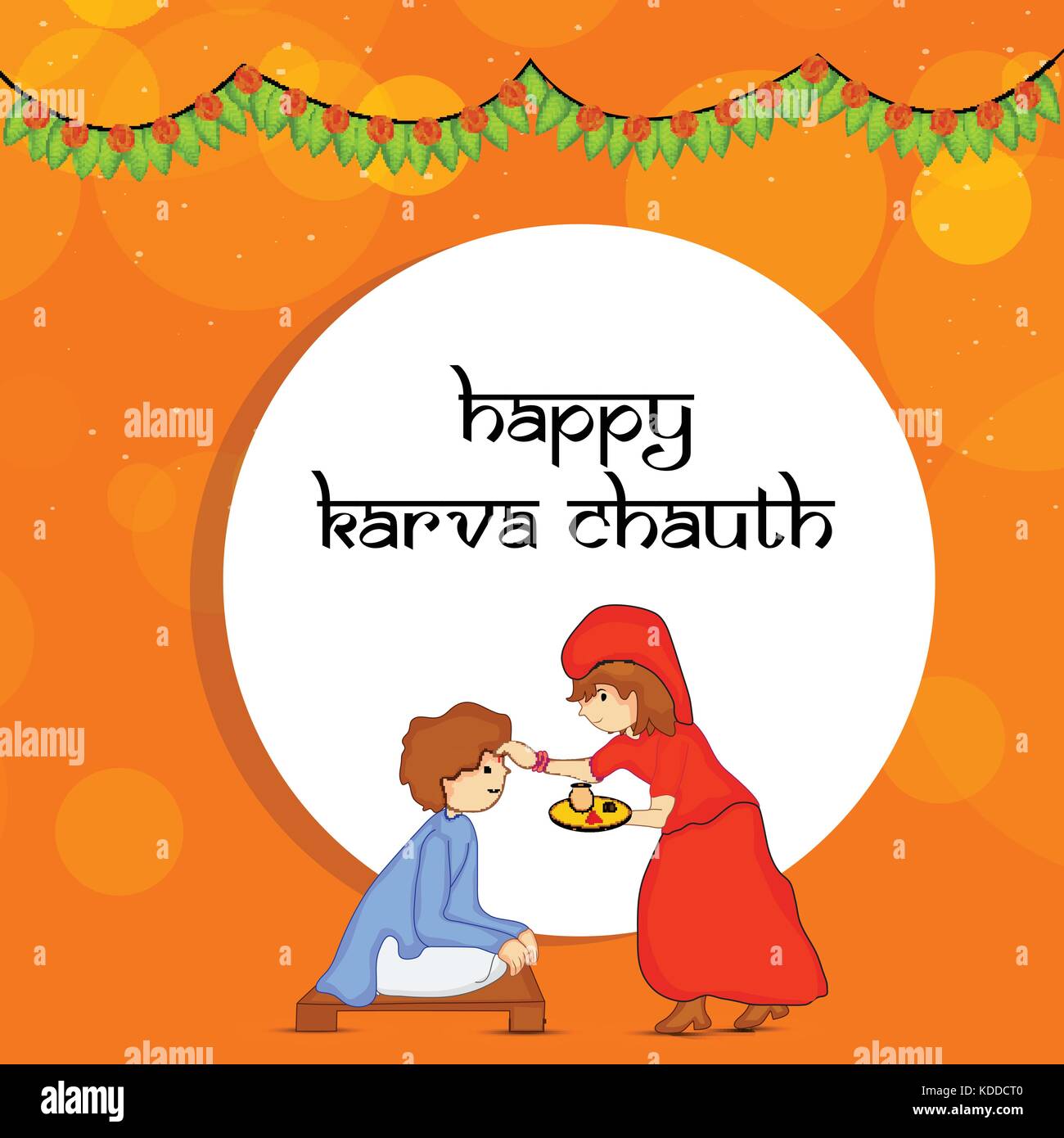 illustration of Hindu Festival Karva Chauth background Stock Vector ...