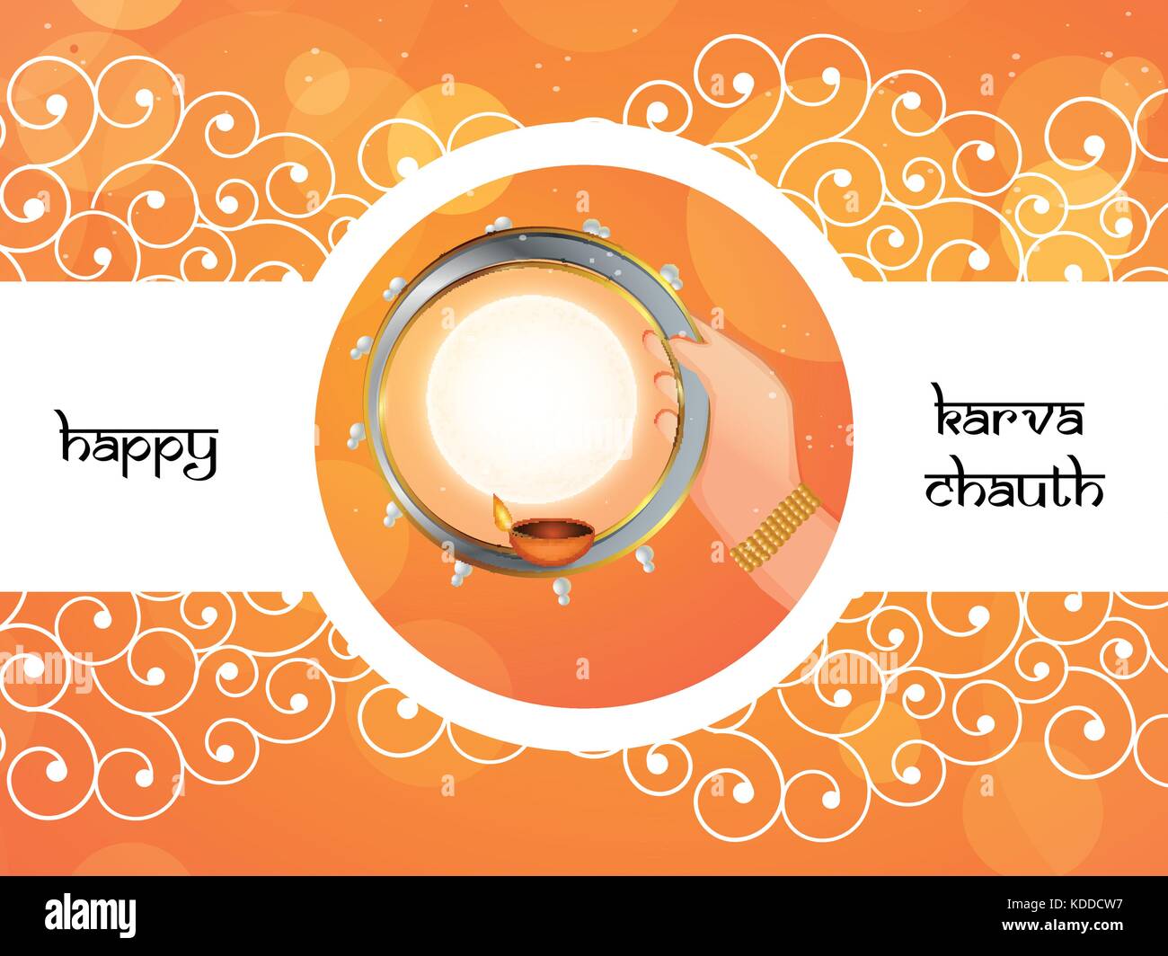 illustration of Hindu Festival Karva Chauth background Stock Vector ...