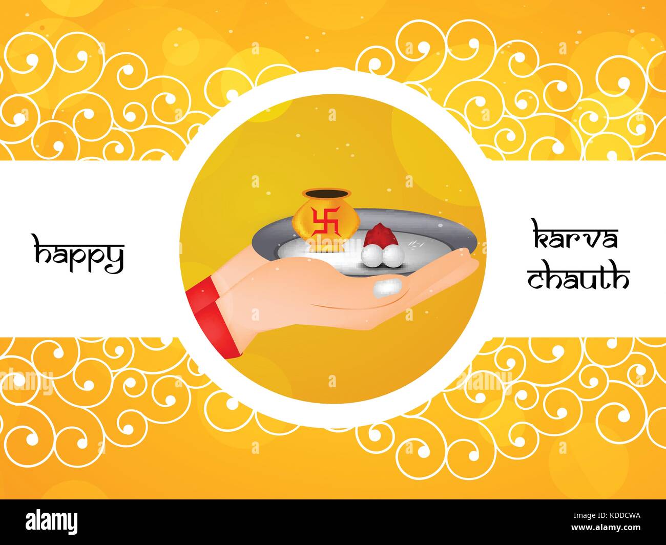 illustration of Hindu Festival Karva Chauth background Stock Vector ...