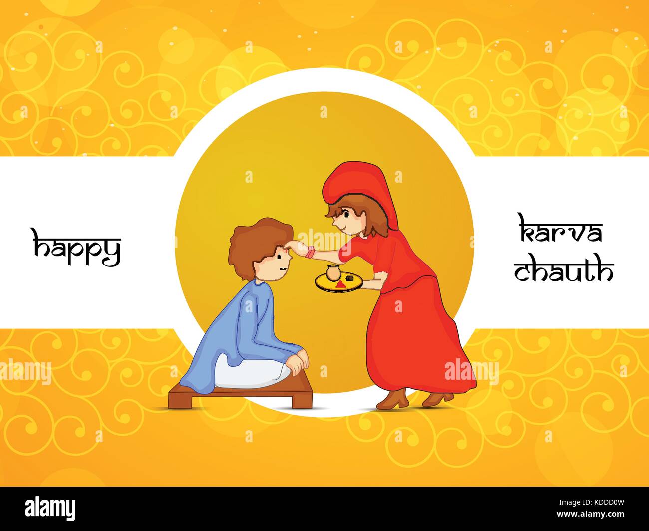 illustration of Hindu Festival Karva Chauth background Stock Vector ...