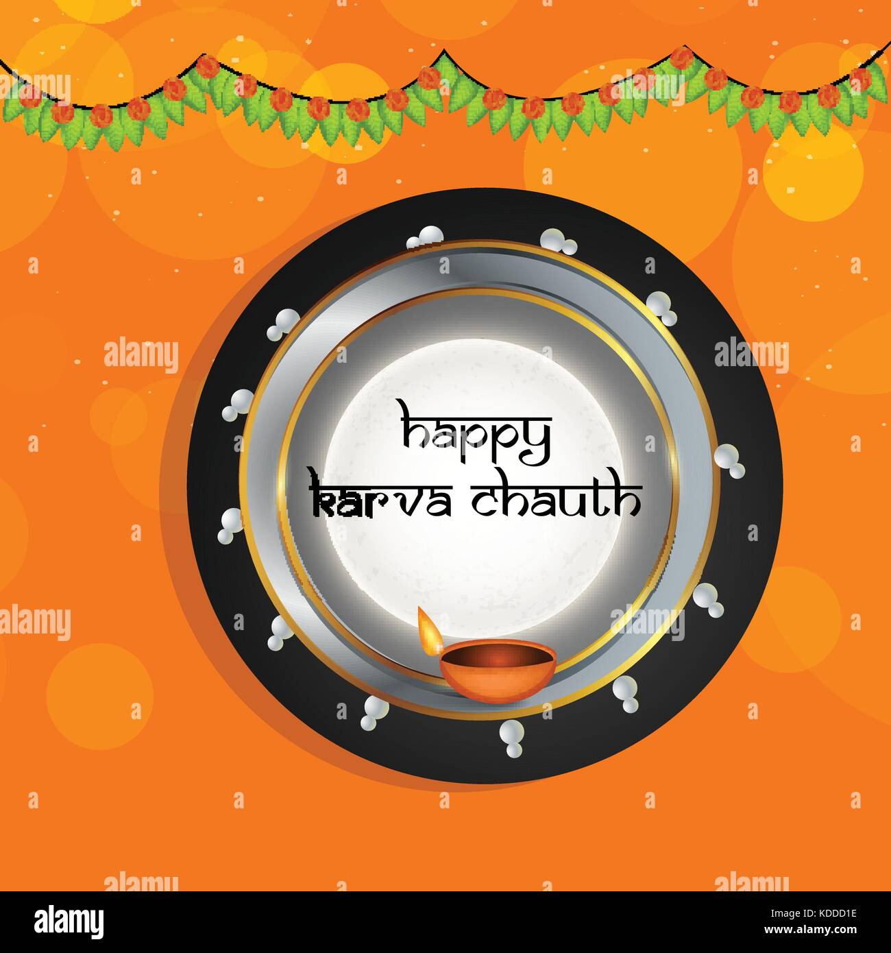 illustration of Hindu Festival Karva Chauth background Stock Vector ...