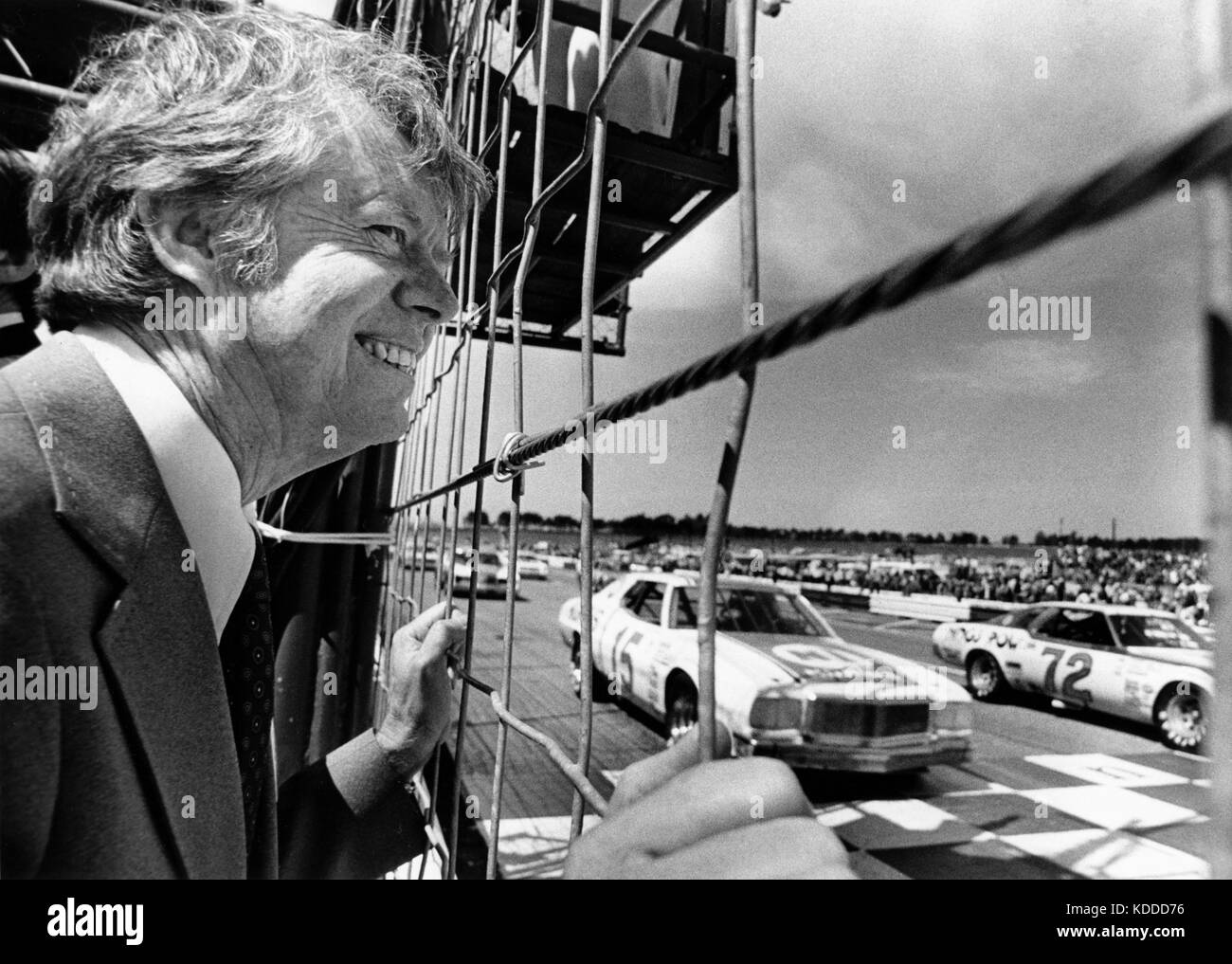 Jimmy Carter campaigns at at a NASCAR stock car race at the Atlanta ...