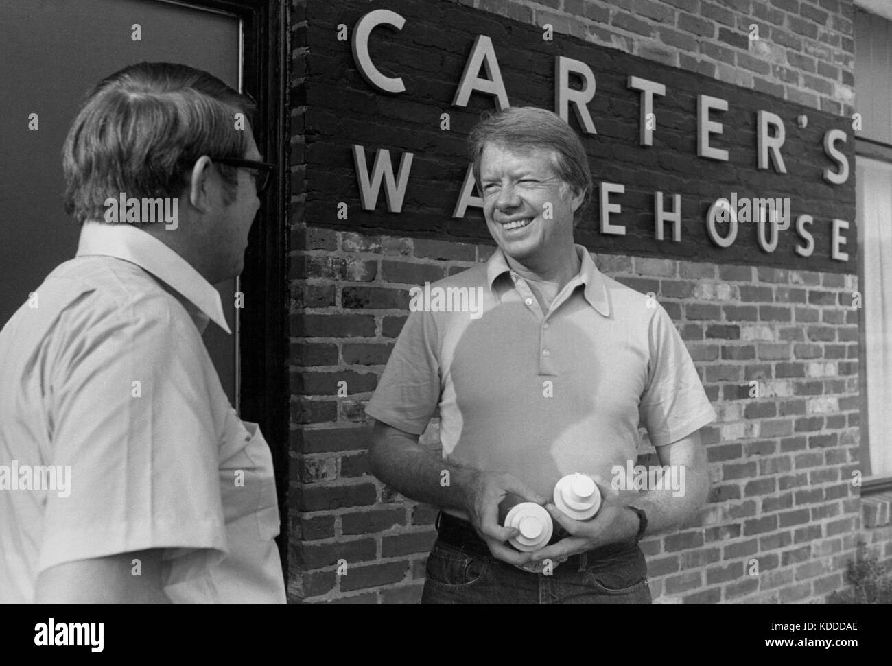 Jimmy Carter and his brother Billy outside the office of the family ...