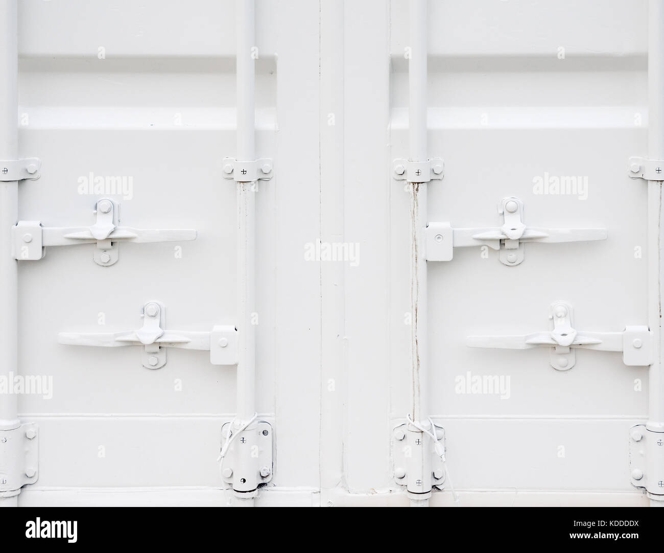 Closeup of the white container box for shipping which located near the ...