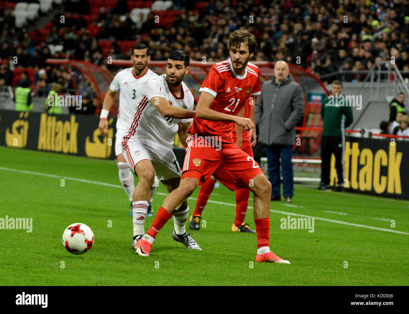 Kazan, Russia - October 10, 2017. Russian midfielder Aleksandr Yerokhin ...