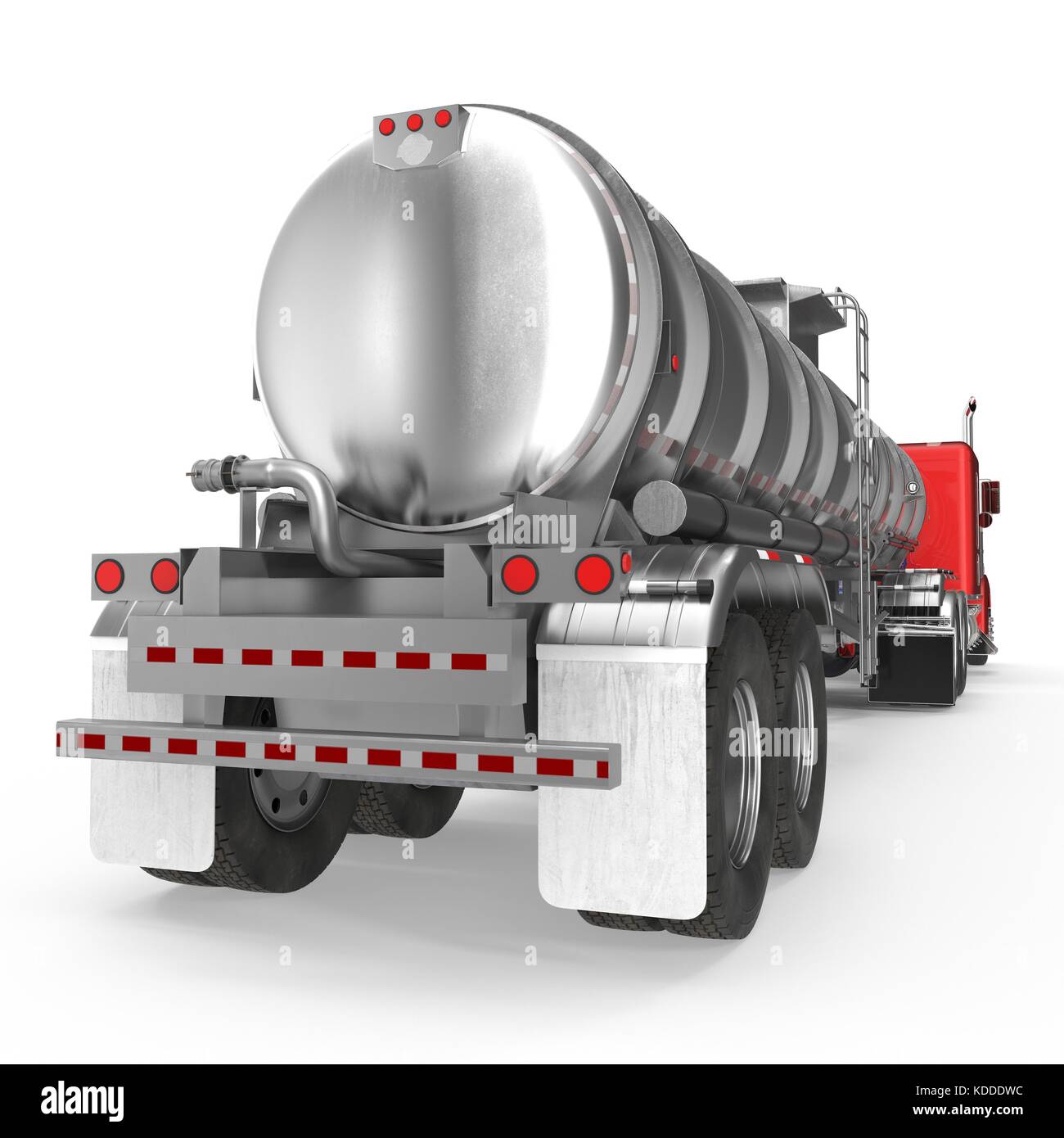 Vehicle. Big Cargo Truck. Tank. Gasoline tanker on white. 3D ...
