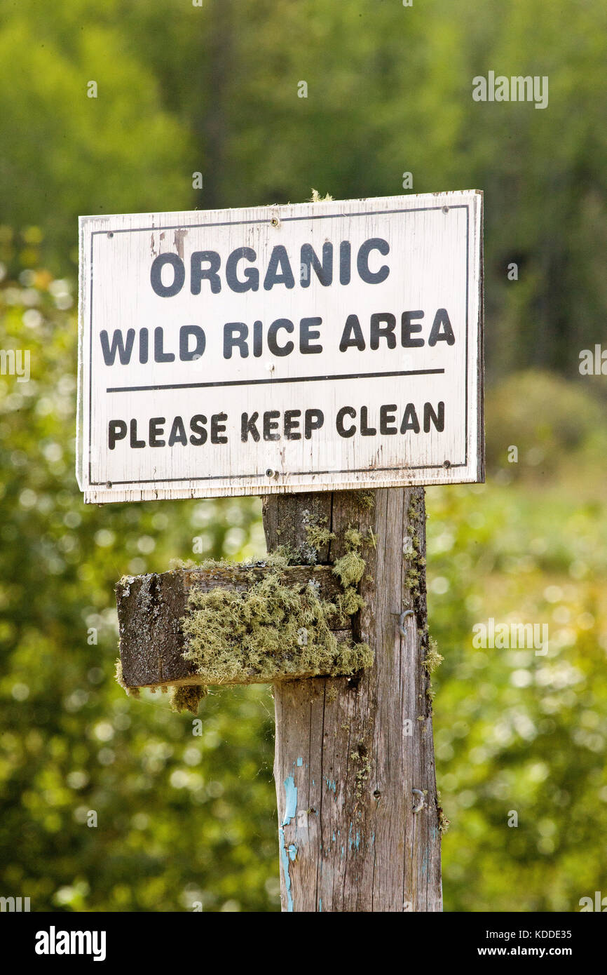 Organic Wild Rice sign Northern Saskatchewan Canada Stock Photo - Alamy