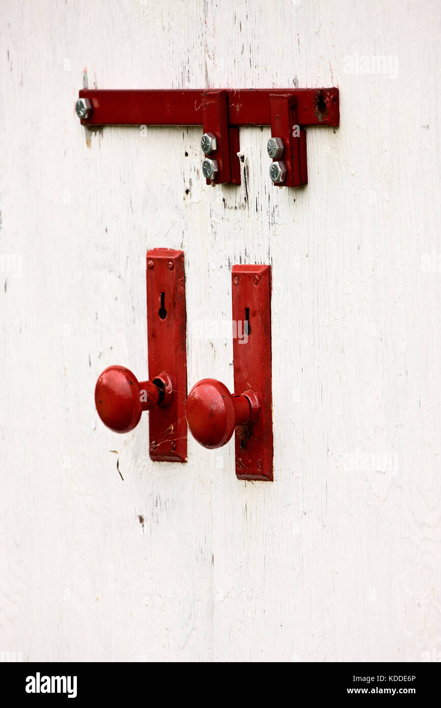 Close up Door Knob red and white graphic Stock Photo - Alamy