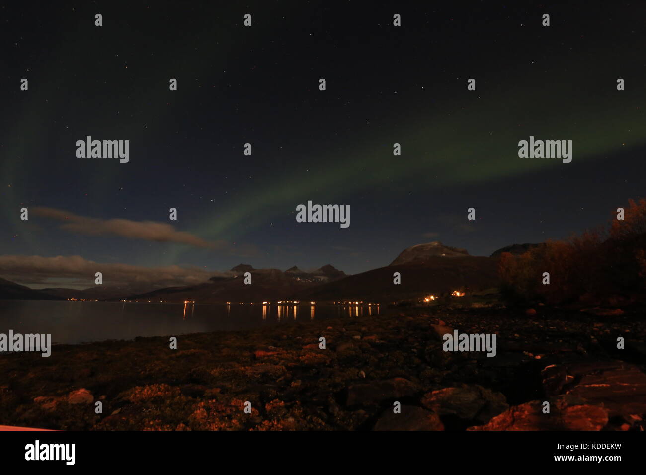 Northern LIghts Over The Sea Stock Photo - Alamy