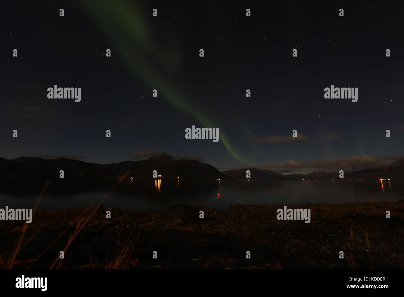 Northern LIghts Over The Sea Stock Photo - Alamy
