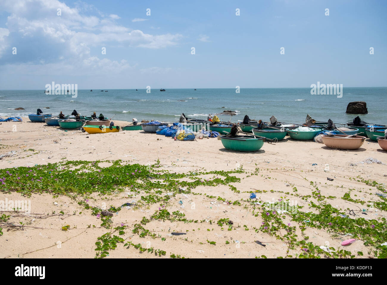 Panoramic view of the Ke Ga beach and lighthouse, Phan Thiet, Vietnam ...