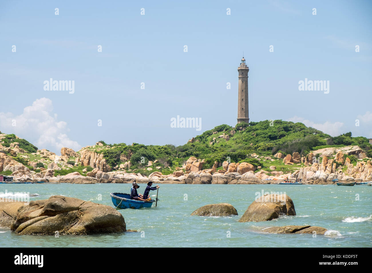 Panoramic view of the Ke Ga beach and lighthouse, Phan Thiet, Vietnam ...