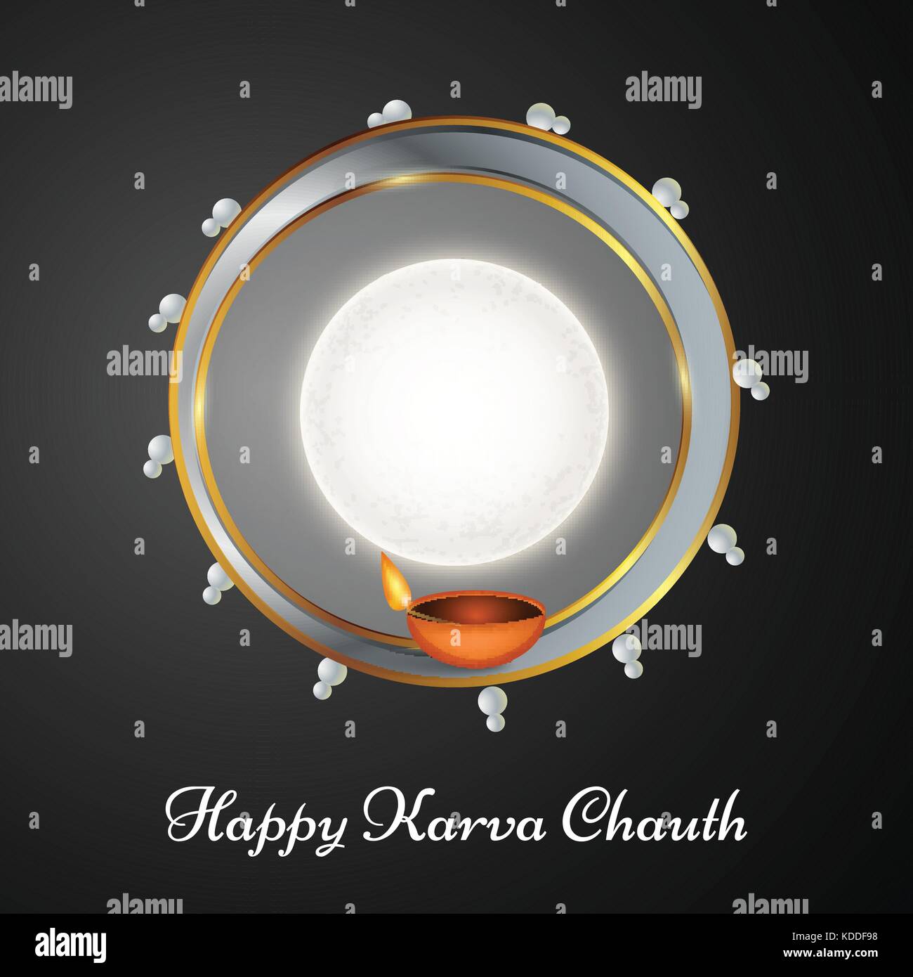 illustration of Hindu Festival Karva Chauth background Stock Vector ...