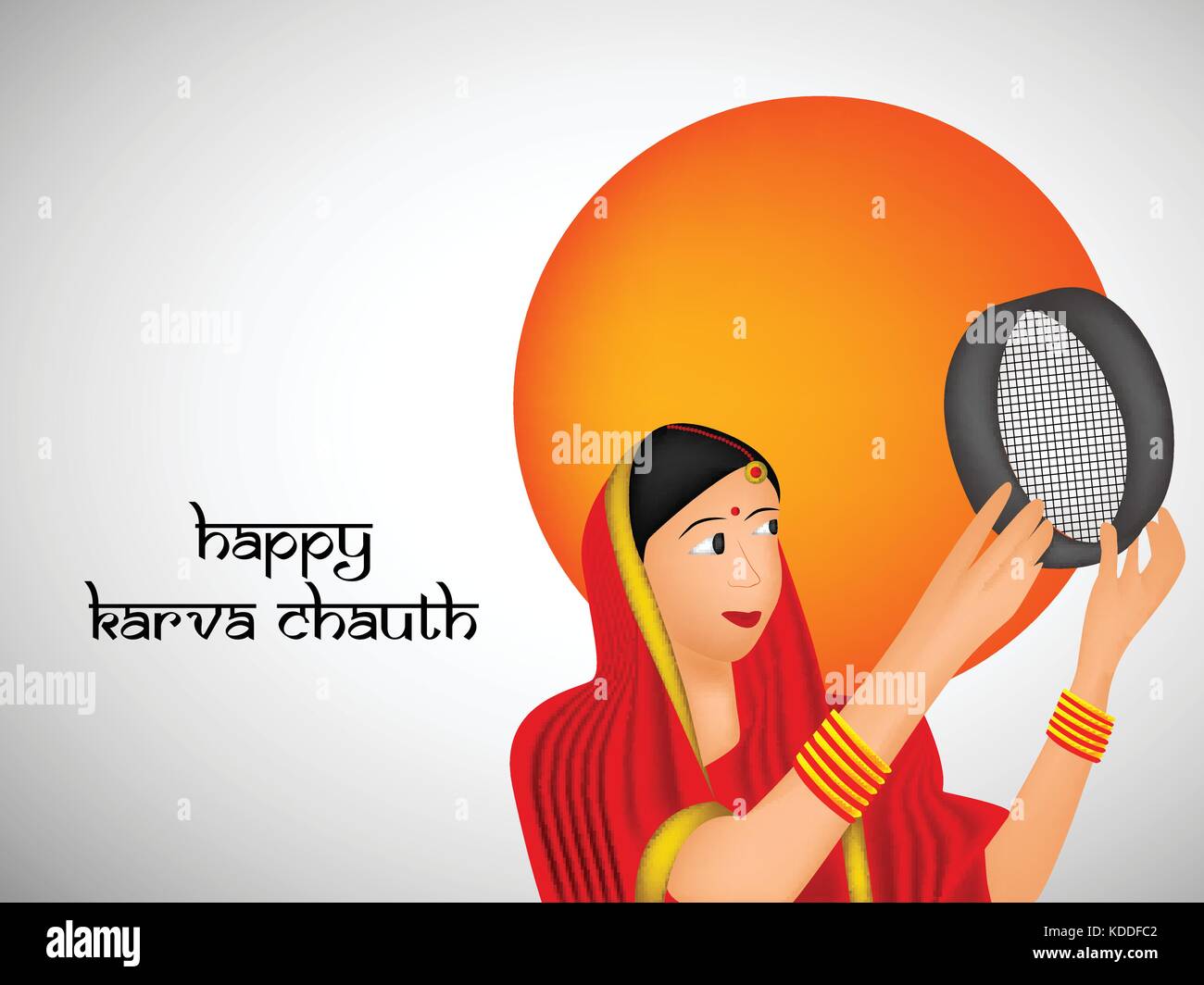 illustration of Hindu Festival Karva Chauth background Stock Vector ...