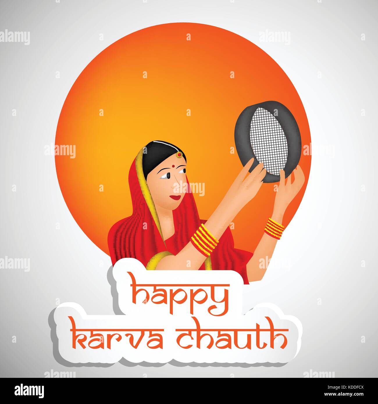 illustration of Hindu Festival Karva Chauth background Stock Vector ...
