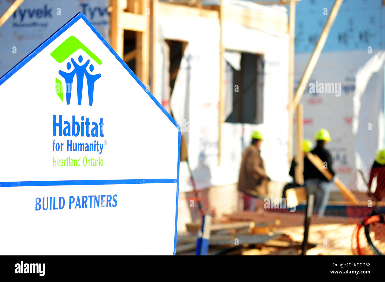 A Habitat for Humanity sign outside a build site in Ontario Stock Photo ...