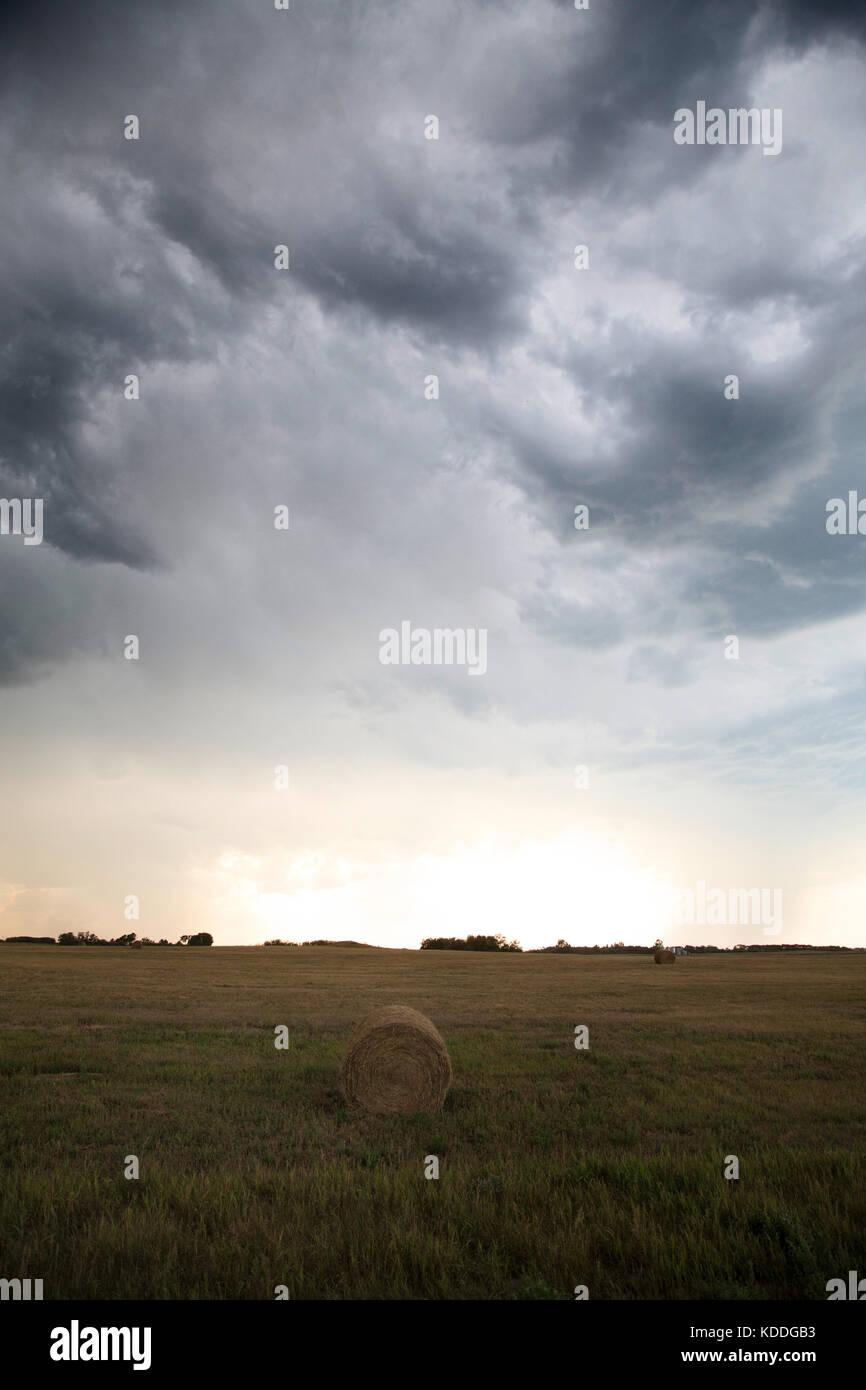Storm Clouds Canada rural countryside Prairie Scene Stock Photo - Alamy