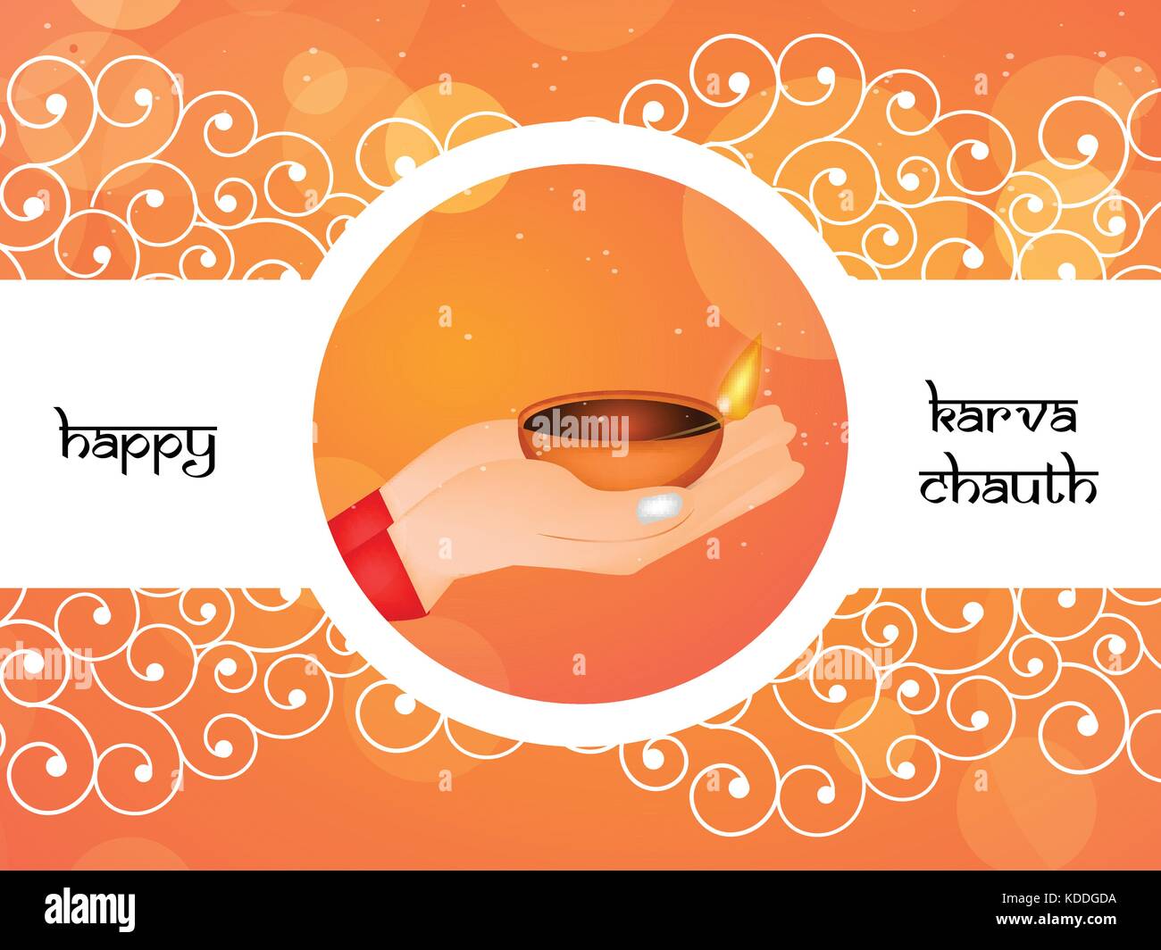 illustration of Hindu Festival Karva Chauth background Stock Vector ...
