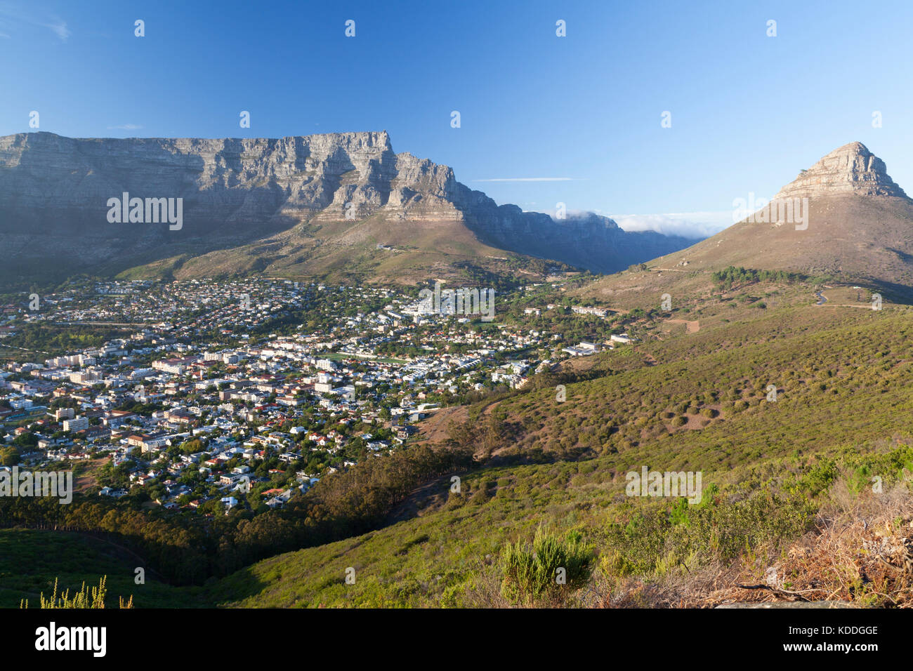 South Africa, Table Mountain, Cape Town and the Lion's Head from Signal ...