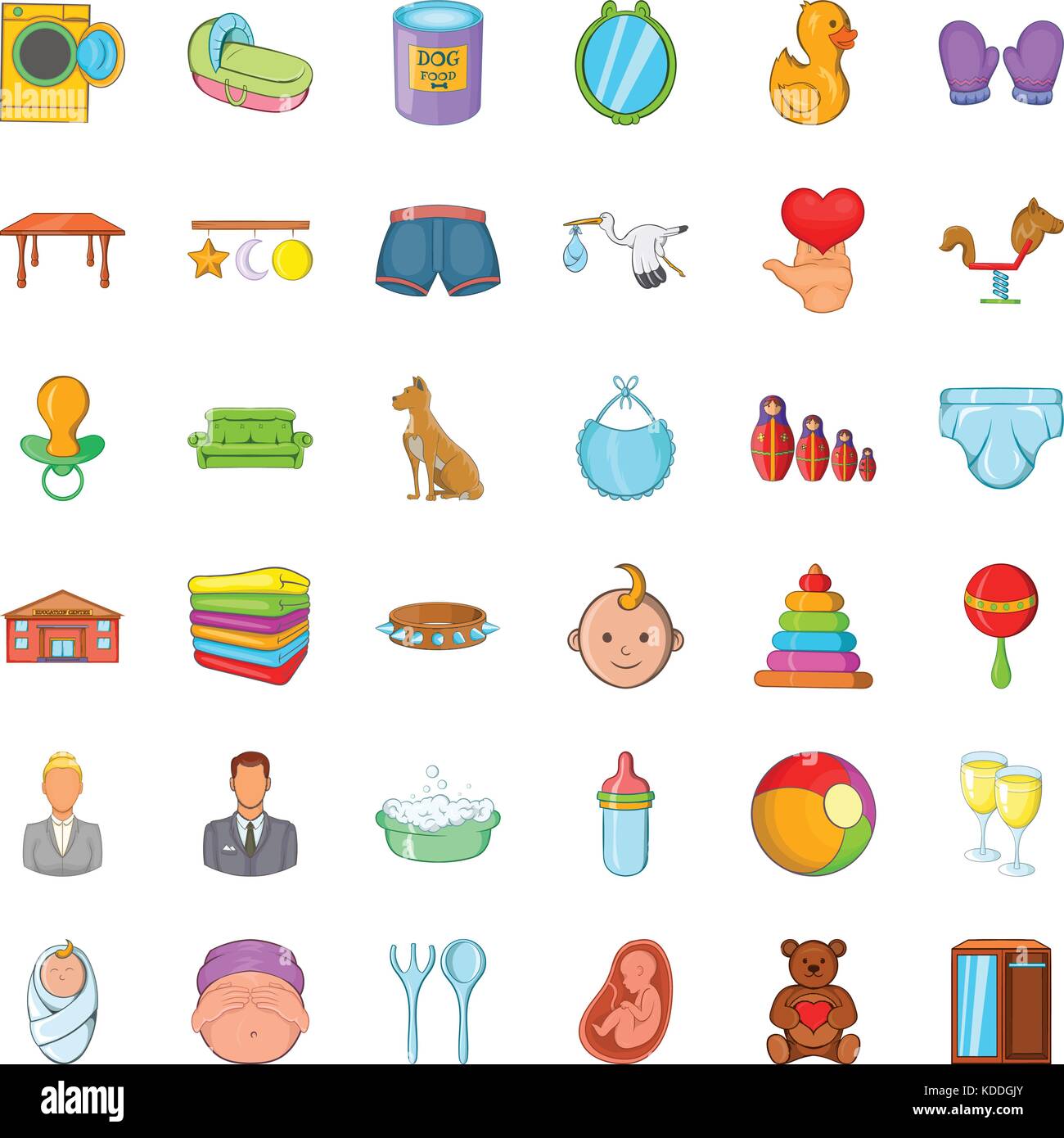 Family icons set, cartoon style Stock Vector Image & Art - Alamy