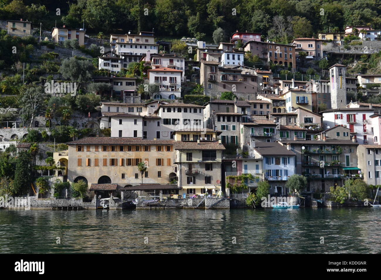 Picturesque Gandria village, Lake Lugano, Ticino, Switzerland Stock ...