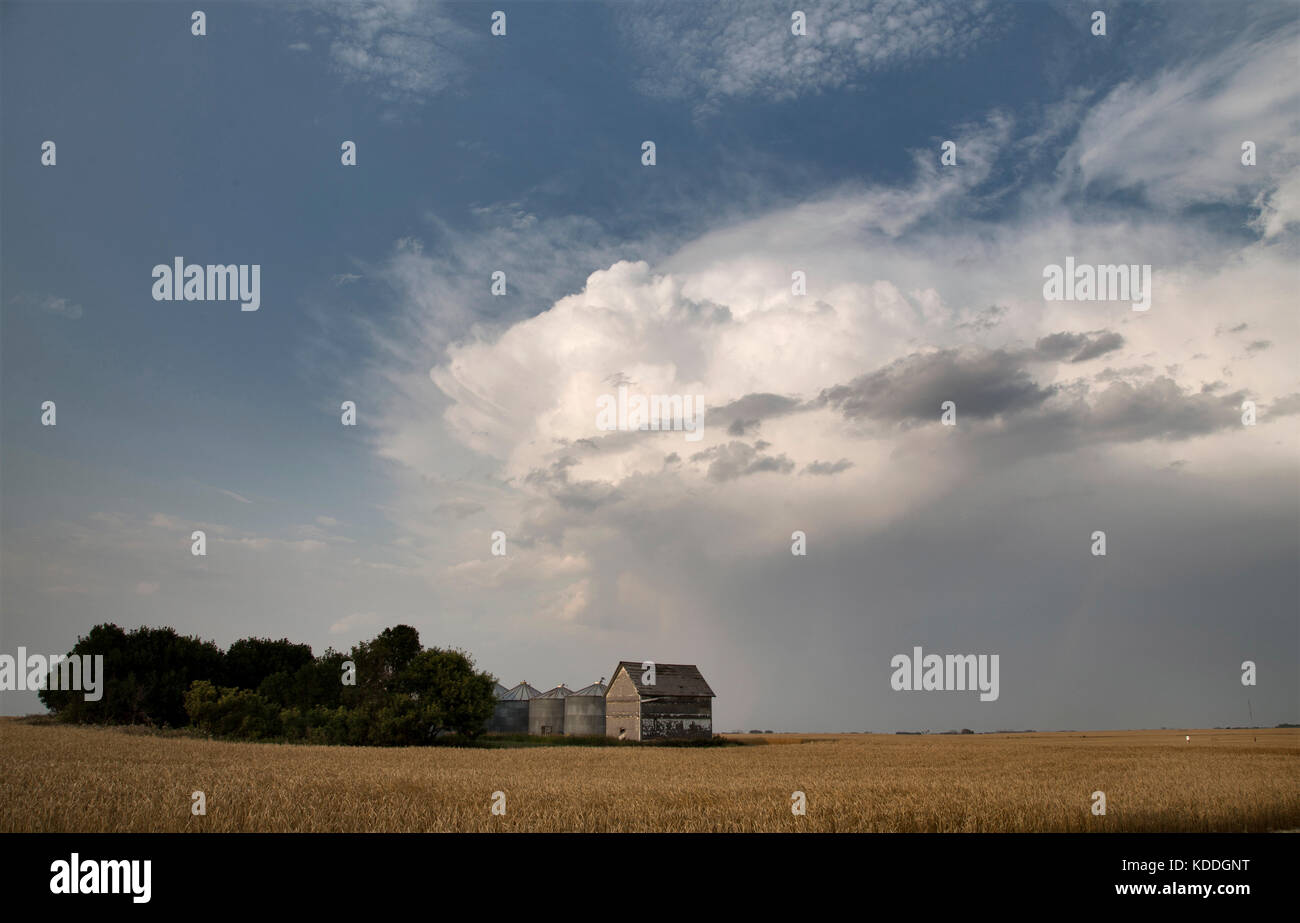 Storm Clouds Canada rural countryside Prairie Scene Stock Photo - Alamy